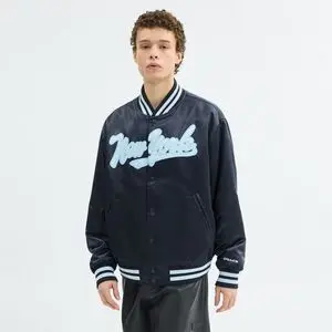 Coach New York Souvenir Varsity Jacket In Navy Blue - 50% Off